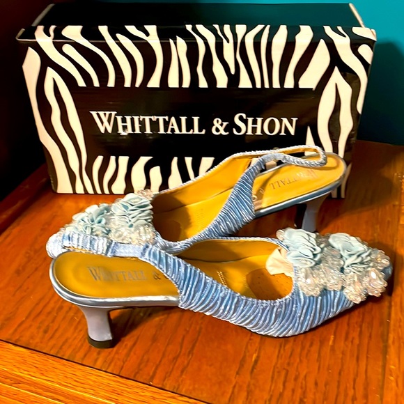 Shoes | Powder Blue Small Heel Ruffled Shoes | Poshmark